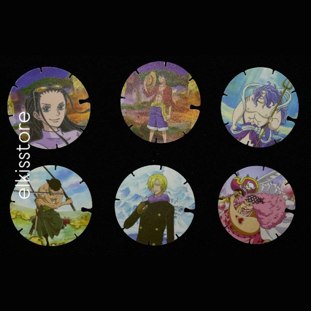 Jual 6 PCS _ Tazos One Piece Chiki Balls Koleksi Hadiah Tazos Chiki ...