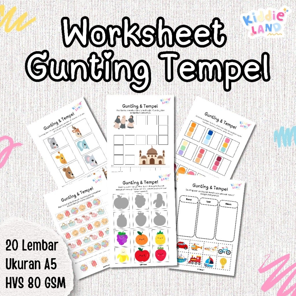 Jual KIDDIE LAND Worksheet gunting dan tempel aktivitas edukatif untuk ...