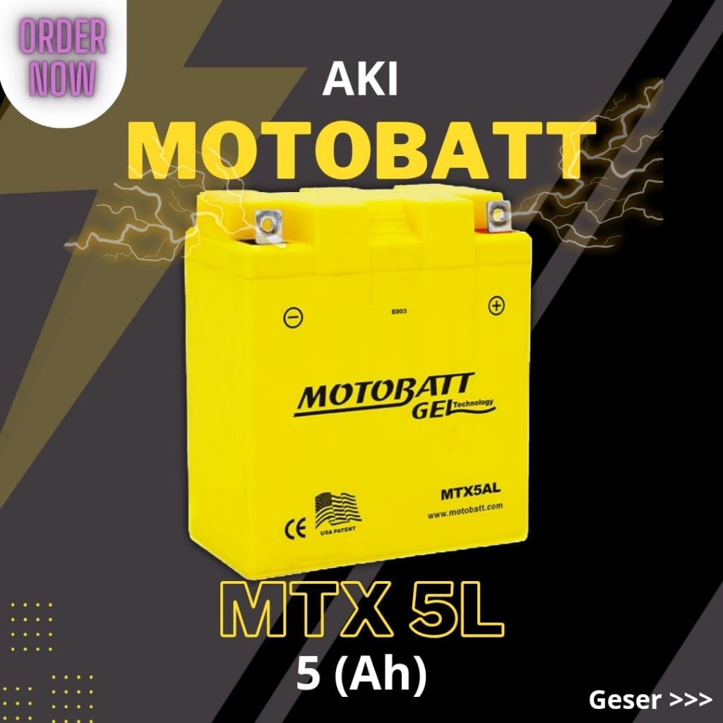 Jual AKI MOTOR MOTOBATT MTX5AL ORIGINAL / GM5Z-3B / HONDA ASTREA GRAND / SUPRA / SHOGUN / YAMAHA ...