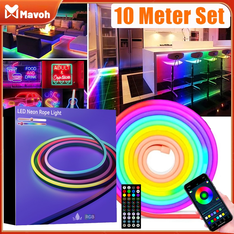 Jual NEON FLEX RGB RUNNING 10Meter LED Running RGB App Control + Remote ...