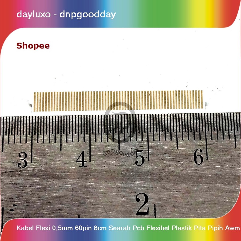 Jual kabel flexi 0,5mm 60pin 8cm searah pcb flexibel plastik pita pipih awm | Shopee Indonesia