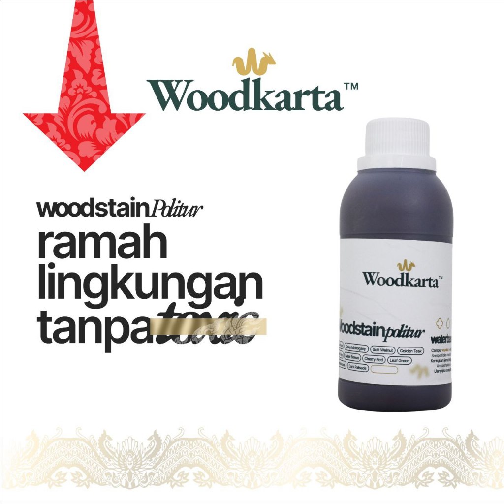 Jual Woodkarta Politur Plitur Water Based woodstain finishing 250gr ...