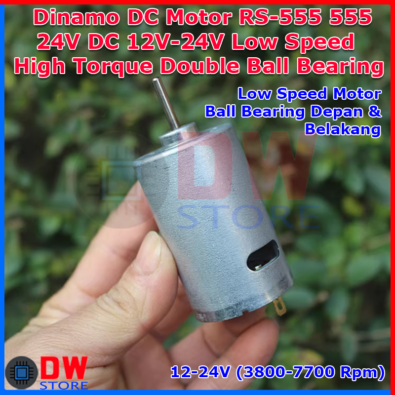 Jual Dinamo DC Motor RS555 RS-555 12V - 24V Low RPM Speed High Torque | Shopee Indonesia