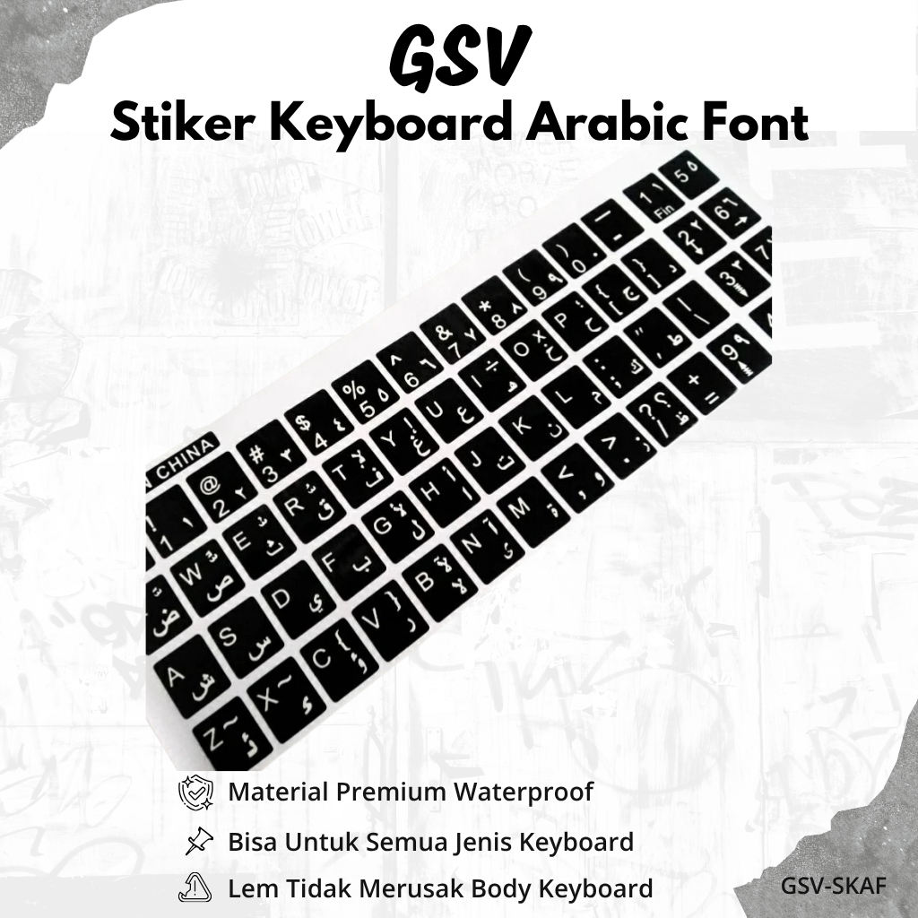 Jual Stiker Papan Ketik Tulisan Huruf Arab / Arabic Keyboard Sticker ...