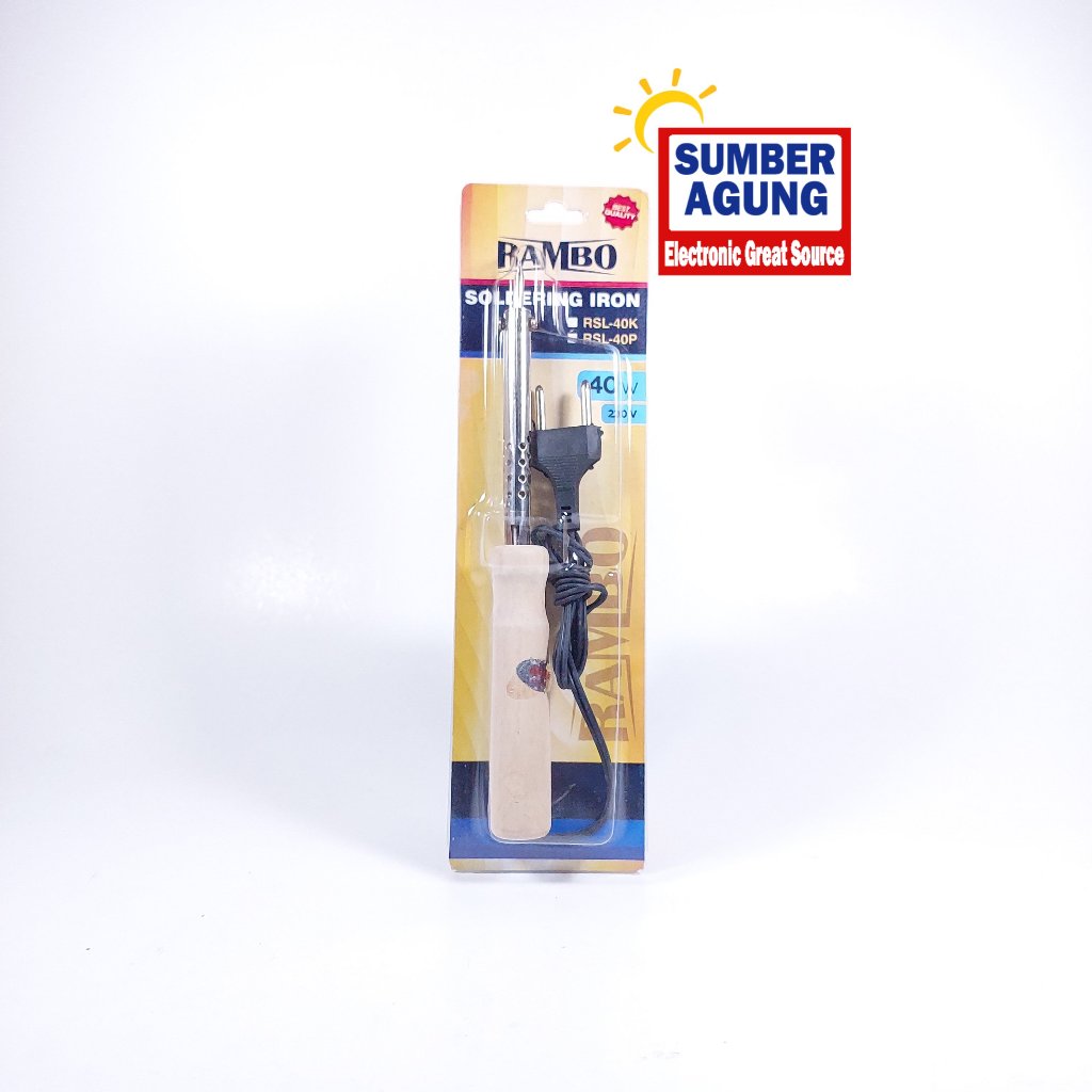 Jual Rambo Solder Kayu 40W Soldering Iron RSL40P Gagang Kayu 40 Watt ...