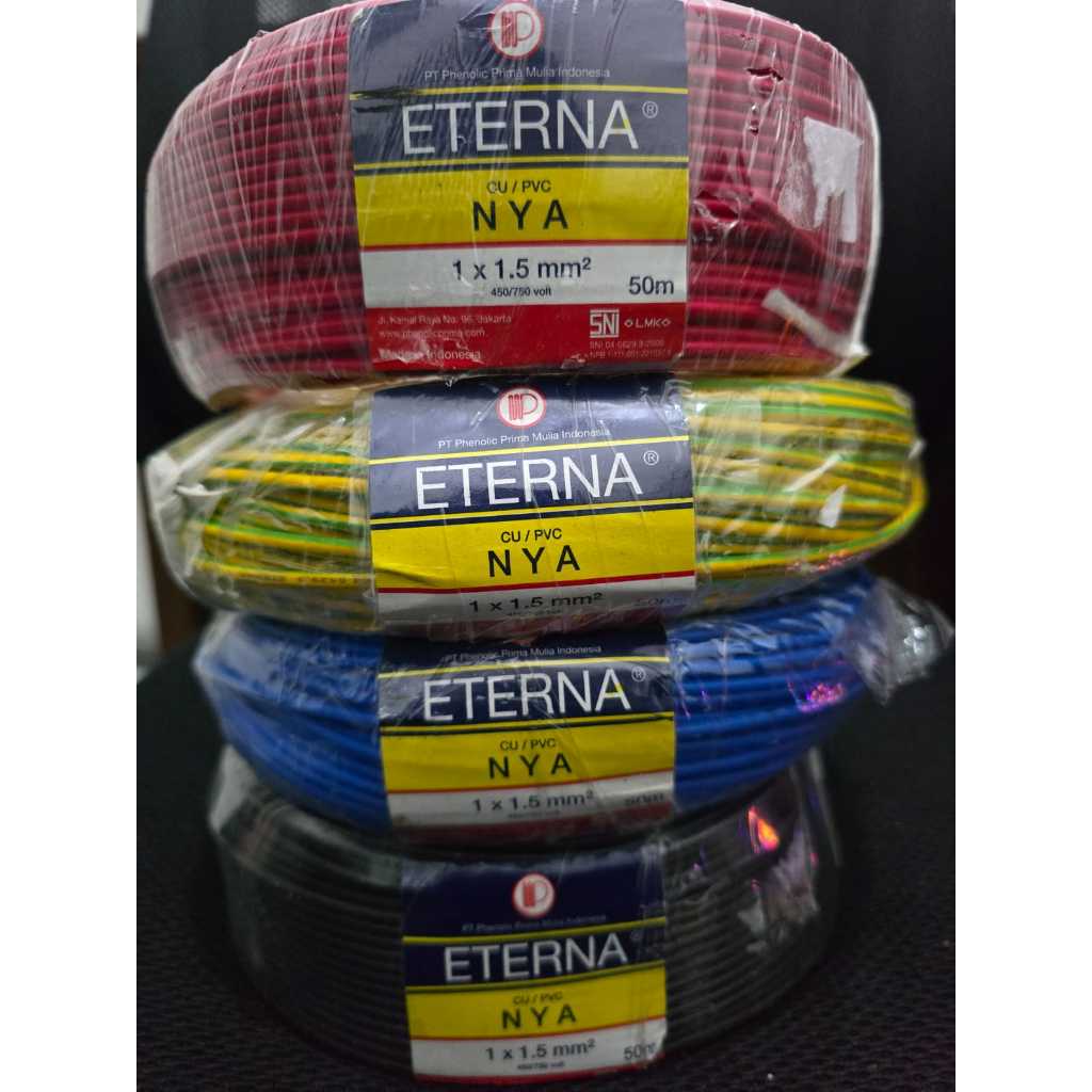 Jual Eterna Kabel / Kabel Listrik / NYA 1,5mm / Kabel Eterna / Kabel Eterna 1,5mm / Kabel Engkel ...