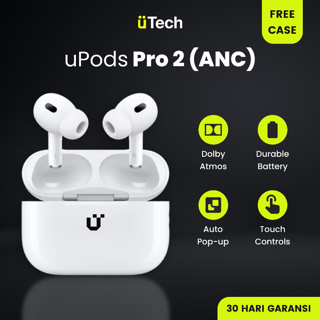 Jual [BEST SELLER] uPods Pro 2 ANC - Headset Bluetooth Active Noise Cancellation + Free Case ...