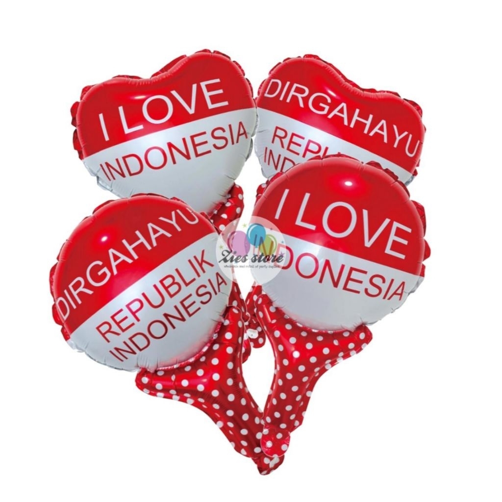 Jual Balon foil pentungan dirgahayu / balon 17 agustus merah putih ...