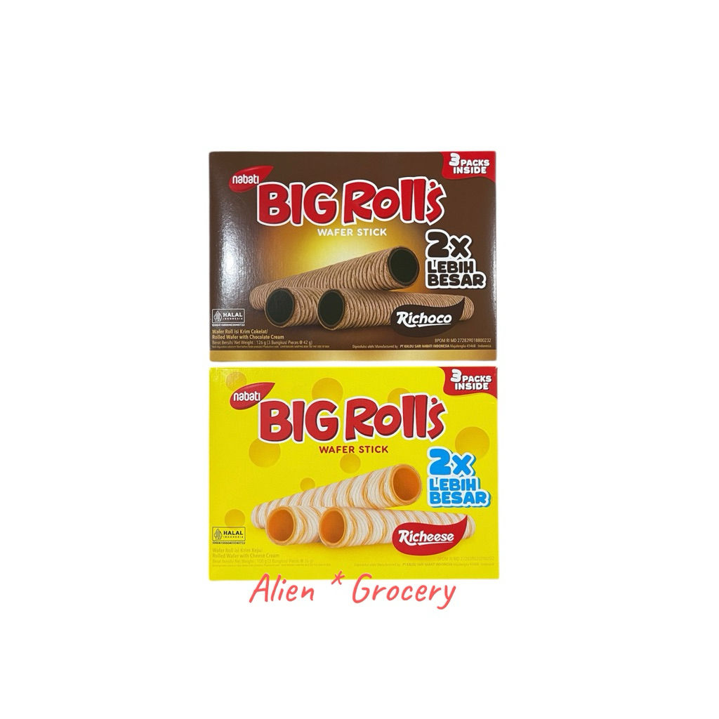 Jual NABATI BIG ROLLS Roll Wafer Stick Chocolate Coklat Cheese Keju ...
