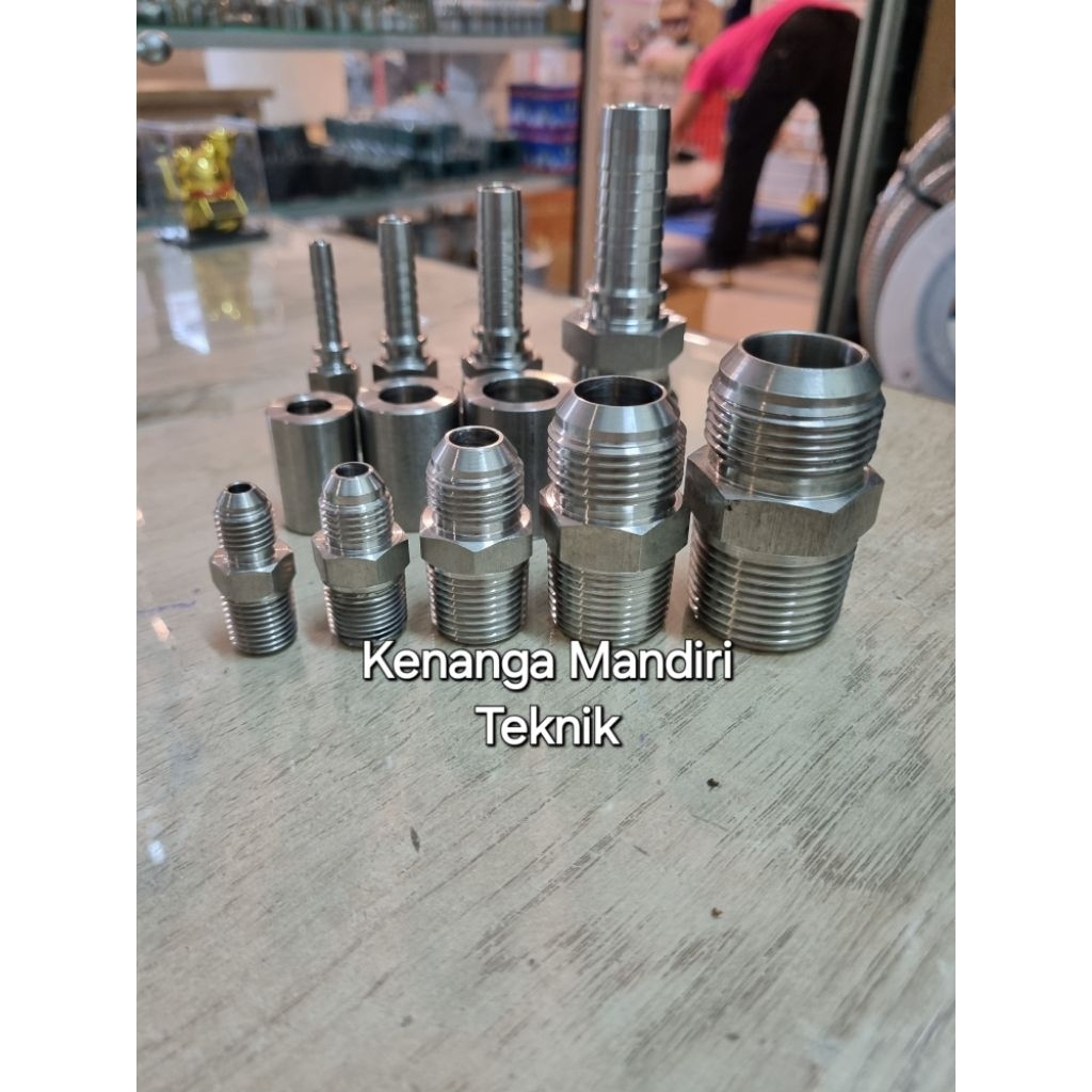 Jual Double Nepel 1" Inch Npt x Jic Stainless 304 // Double Nepel 16 Mb ...