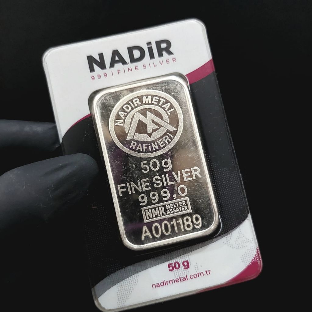 Jual Perak batangan Nadir Metal Rafinery 50 gram dan 100 gram Kemasan ...