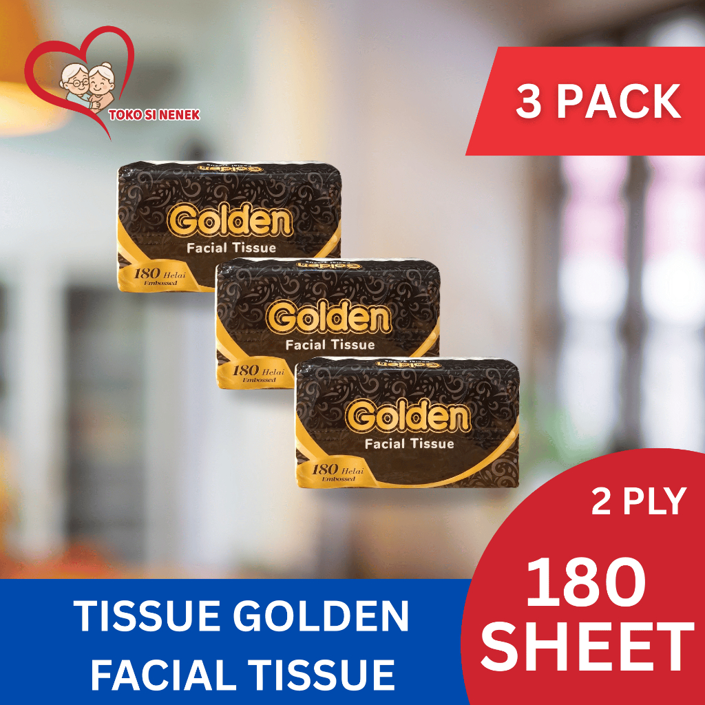 Jual TISSUE MURAH [ PAKET 3 PACK ] TISSUE GOLDEN 180 SHEET | Facial ...