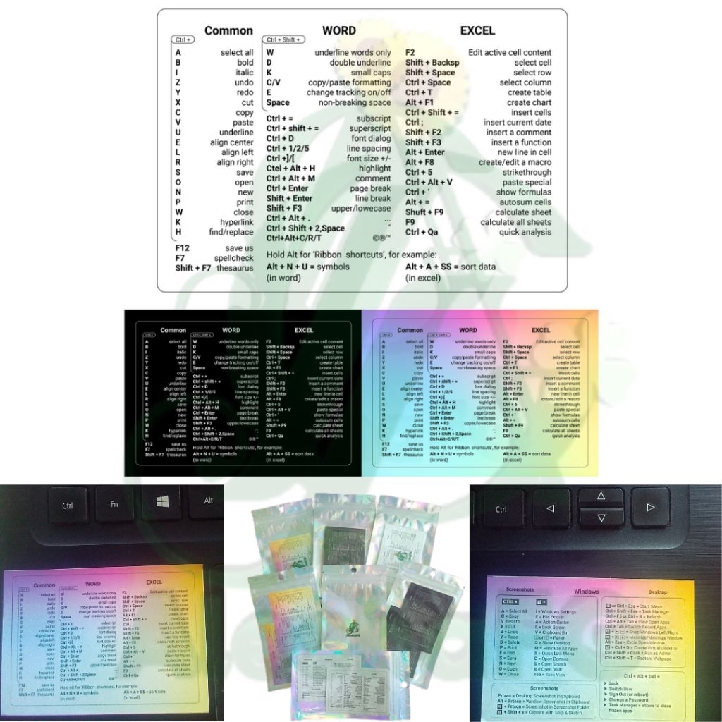 Jual Stiker Shortcut Keyboard Word-Excel / Windows | Vinyl Doff 6x8,5 ...