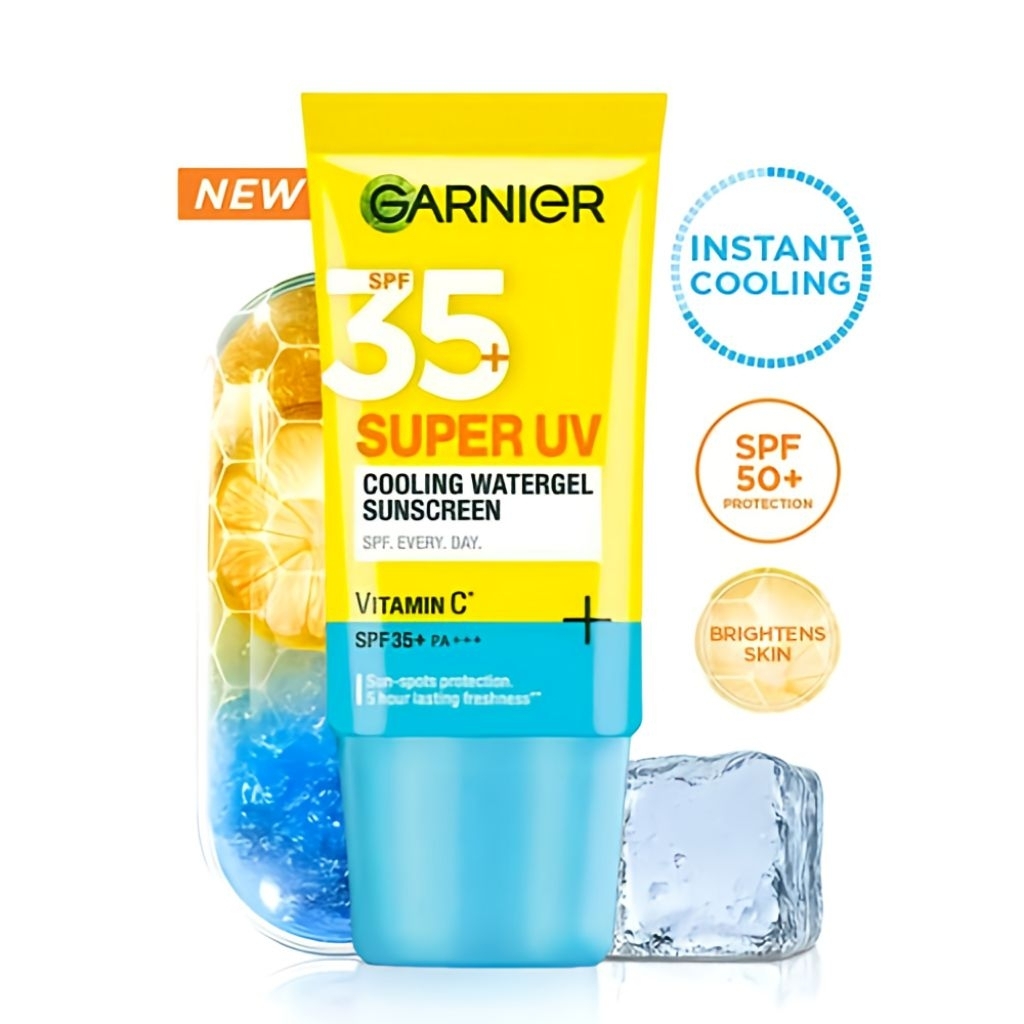 Jual Garnier Spf 35+ super uv cooling water gel vit c, 30ml untuk ...