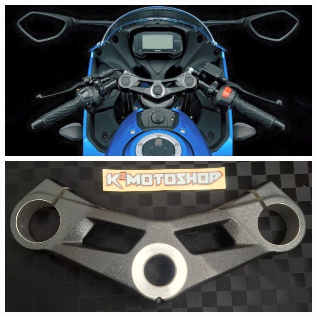 Jual Segitiga Atas Bracket Upper Triple Clamp Suzuki GSX R Hitam Silver ...