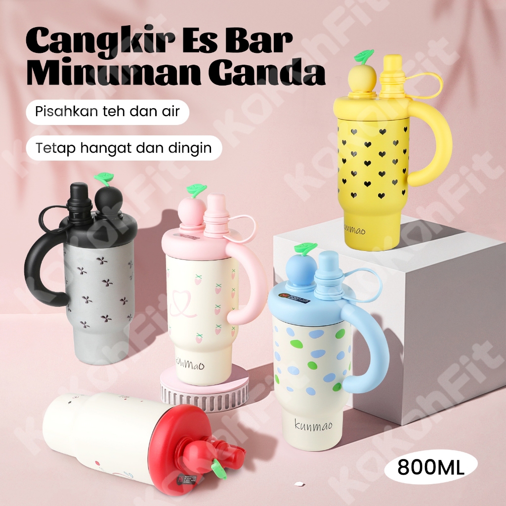 Jual [COD]tumbler Stainless Vacuum 800ml Portable Thermos Botol minum ...