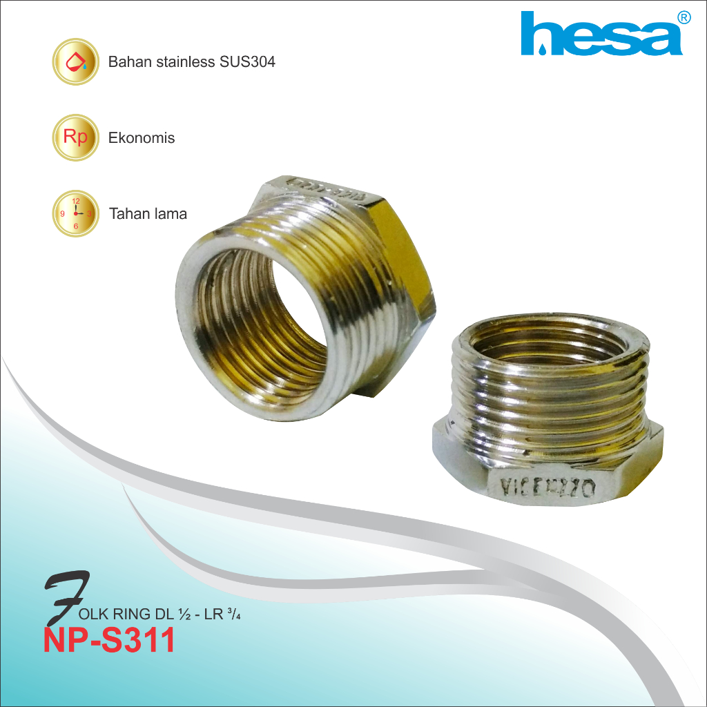 Jual Vlock hesa S311 /verlop ring/sambungan kran 1/2 ke 3/4 inch ...