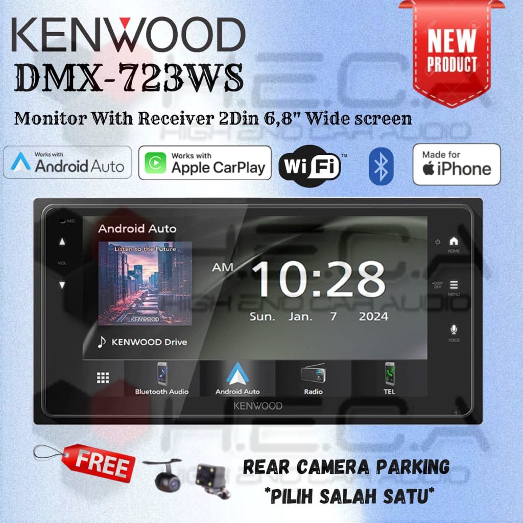 Jual Kenwood DMX-723WS Head Unit Wide Screen For TOYOTA 723WS Tape Mobil Double din + Rear ...