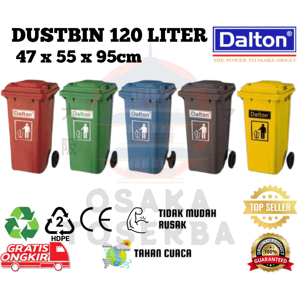 Jual Tempat sampah 120 liter DALTON Tempat sampah besar outdoor sulo 120L Tong sampah roda ...