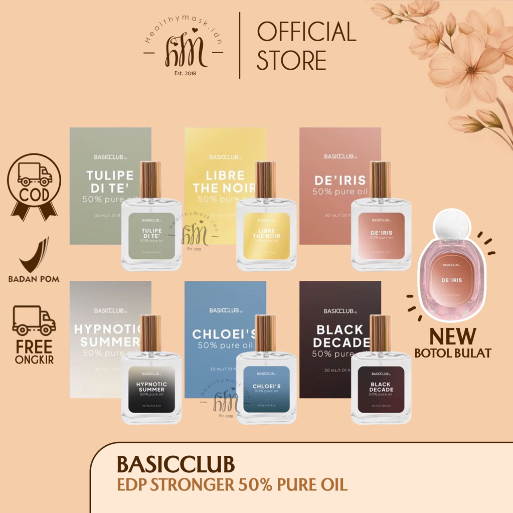 Jual (NEW PACKAGING) PARFUME EDP BASICCLUB STRONGER 50% BIBIT MURNI NON ...