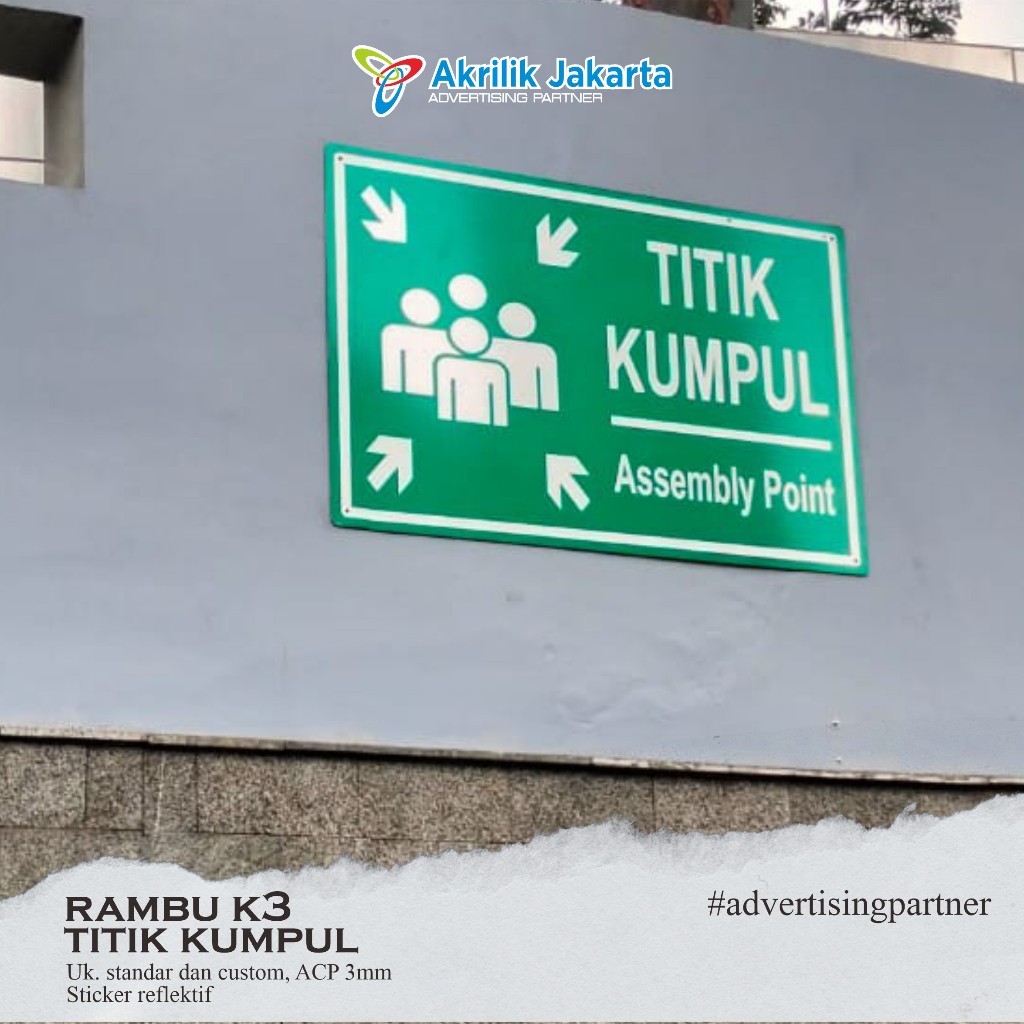 Jual Signage Rambu Titik Kumpul – ACP Ukuran 50 cm x 70 cm | Shopee ...