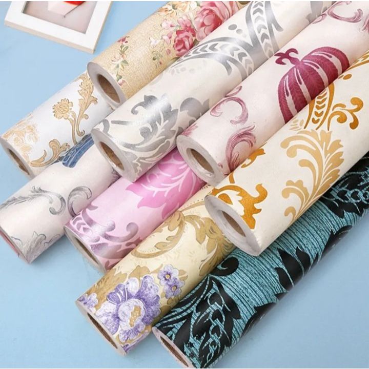 Jual Wallpaper Sticker Dinding Premium Motif Salur Size 45CM X 8M Wallstiker Motif Batik Tinggal ...