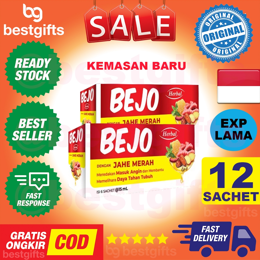 Jual BEJO HERBAL JAHE MERAH MENGATASI MASUK ANGIN 1 PACK 12 SACHET ...