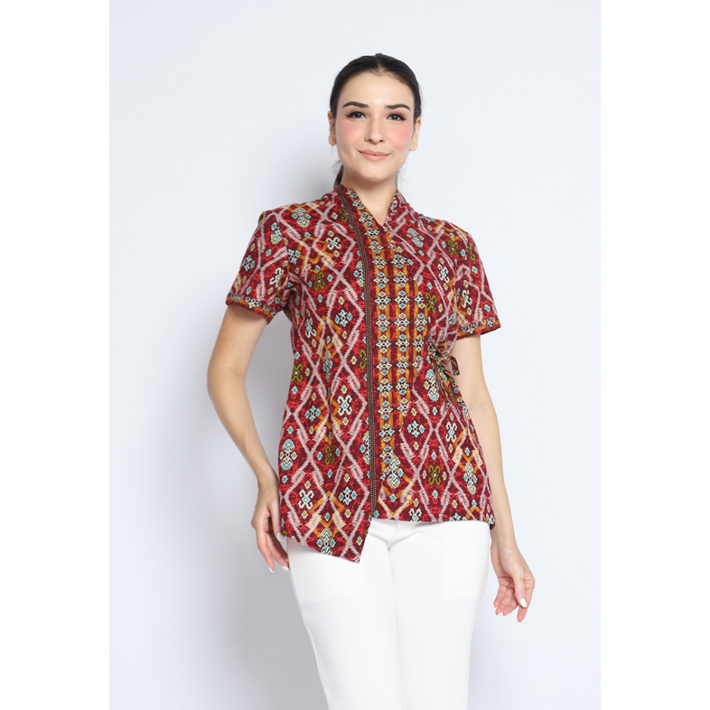 Jual Adikusuma - Blouse Batik Wanita Motif Tenun Arsir | Shopee Indonesia