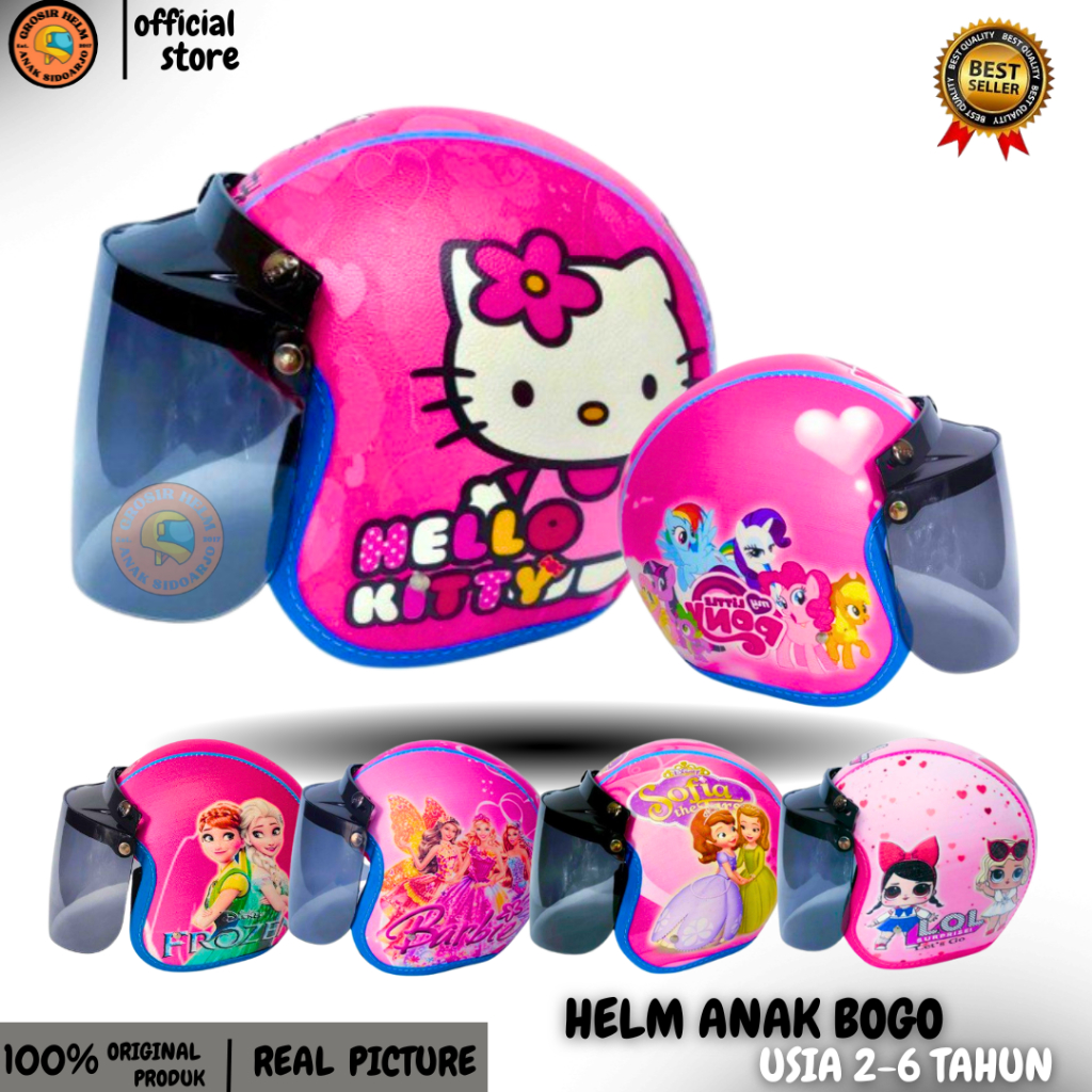 Jual HELM ANAK RETRO BOGO PREMIUM usia 2 3 4 5 6 7 TAHUN FULL KULIT ...