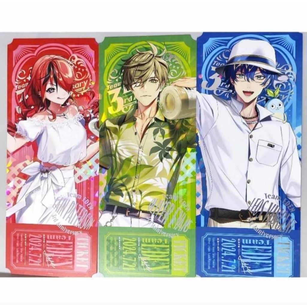 Jual Nijisanji Team Eden 3rd Anniversary Holo Ticket Lain Paterson Leos ...