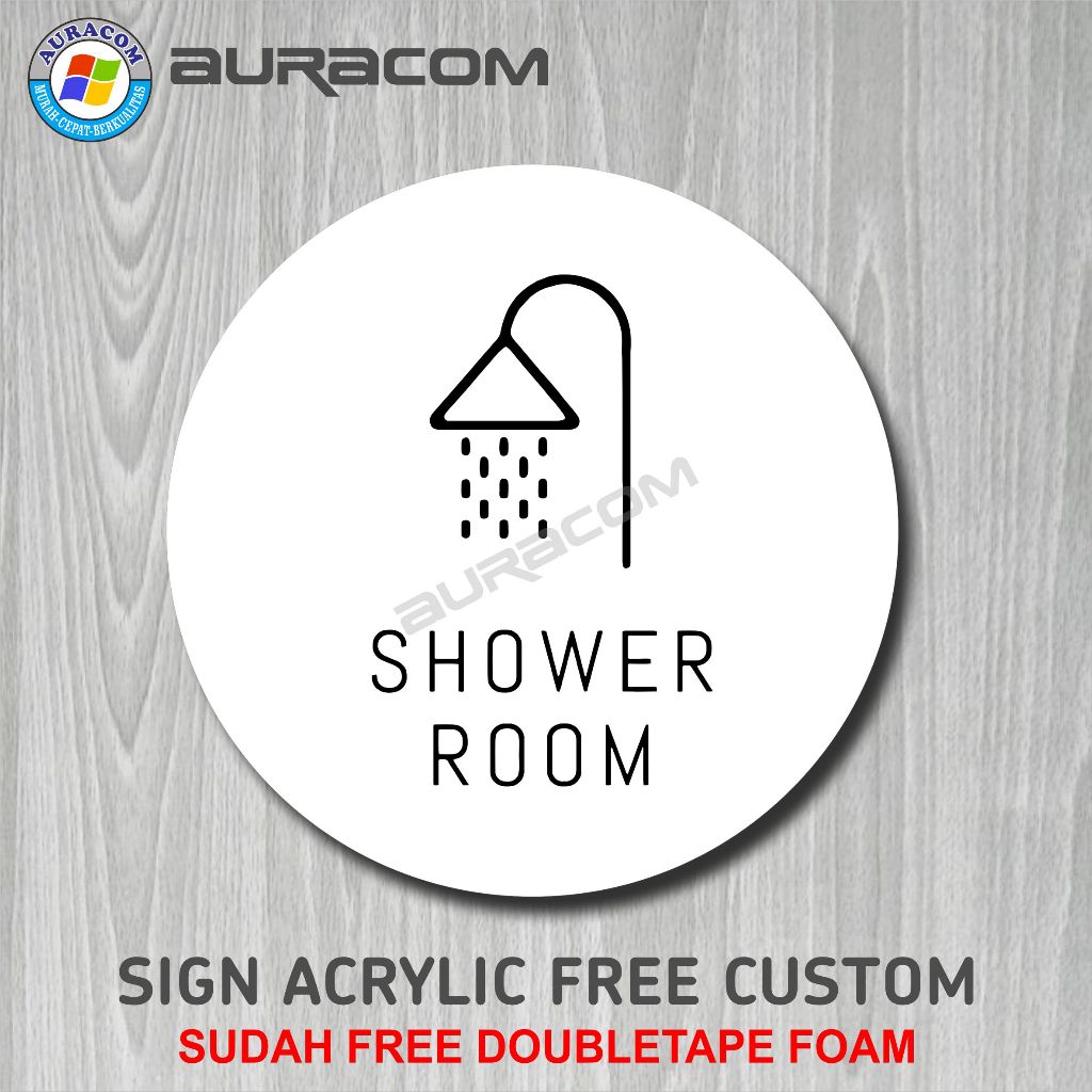 Jual Tulisan Shower Room Sign Board Akrilik Tempel Signage Dinding ...