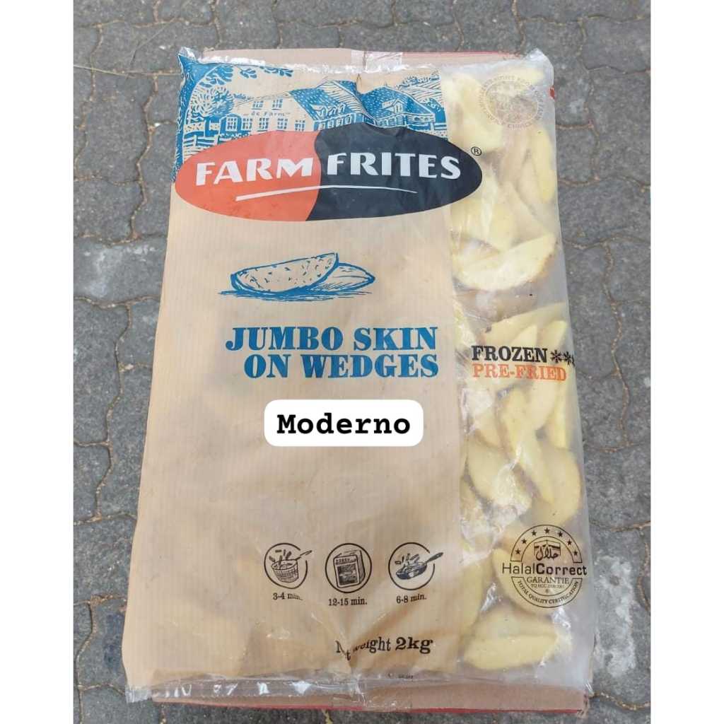 Jual French fries Farm frites Jumbo skin on Wedges 2 kg | Shopee Indonesia