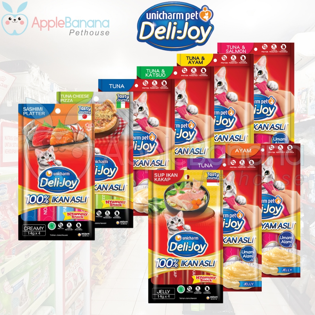 Jual Deli Joy Creamy/Jelly Treat 4 x 14 gram | Snack Cemilan Kucing ...