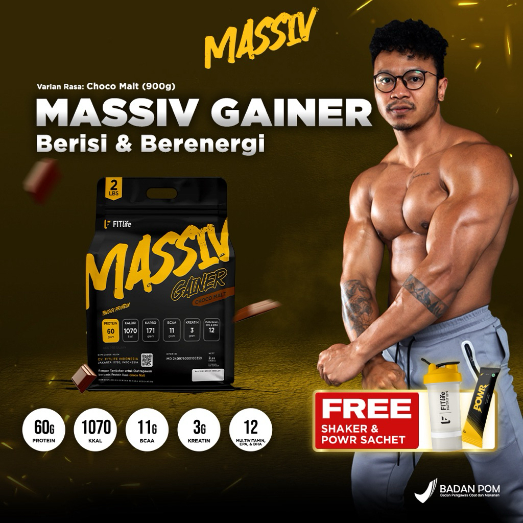 Jual Fitlife Massiv Gainer Penambah Berat Badan 2 Lbs 900 Gram | Shopee ...