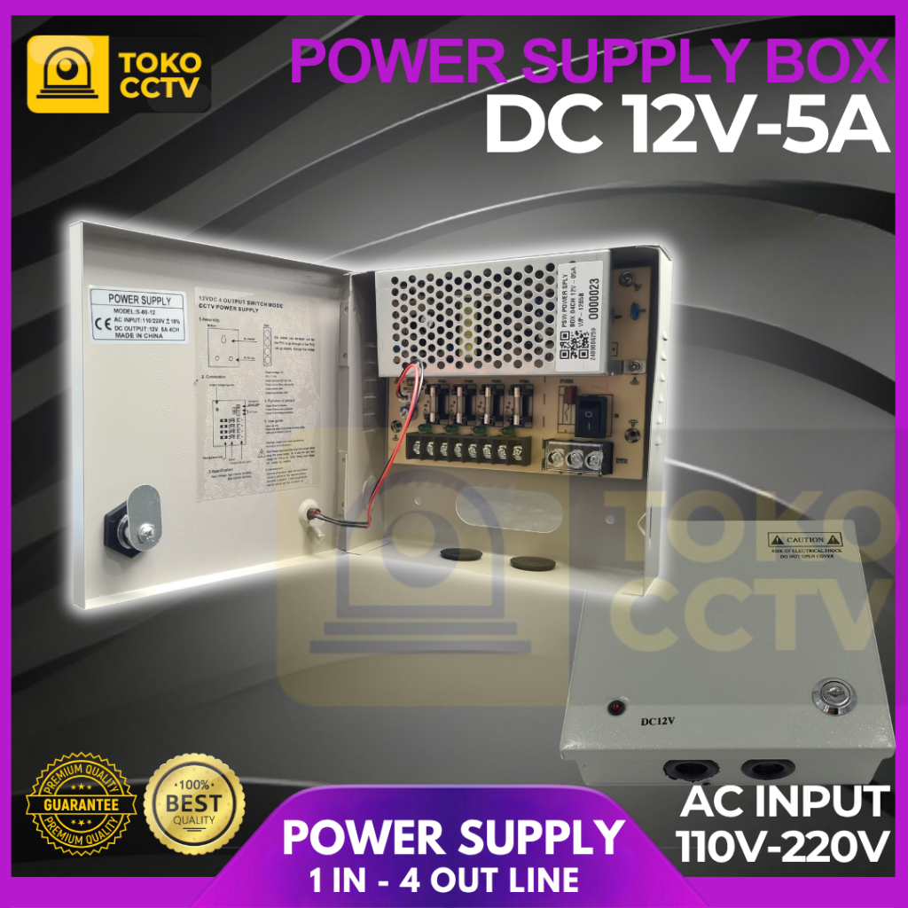 Jual POWER SUPPLY 12V/5A-4CH BOX / POWER SUPPLY FOR CCTV 12V/5A 4CH | Shopee Indonesia