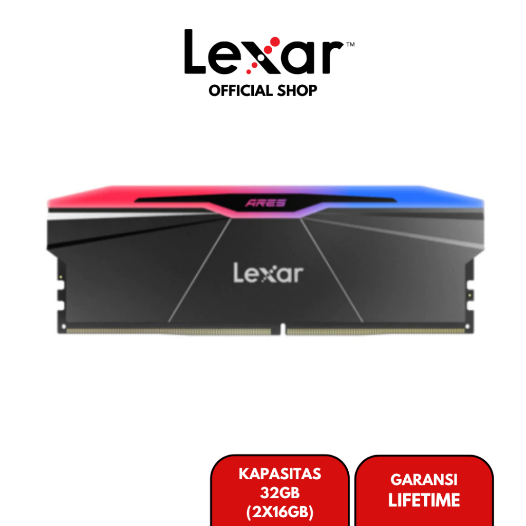Jual Lexar ARES DDR5 RGB Memory RAM 6000MT/s Cl28 PC48000 16GBX2 - 32GB ...