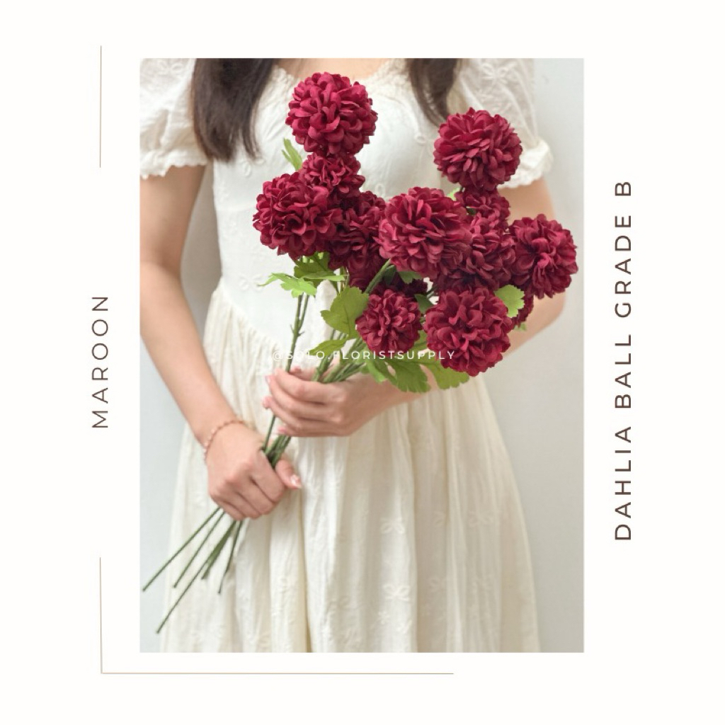 Jual BALL DAHLIA X4 dan X3 Artificial Flower Bunga Palsu Dahlia Plastik ...