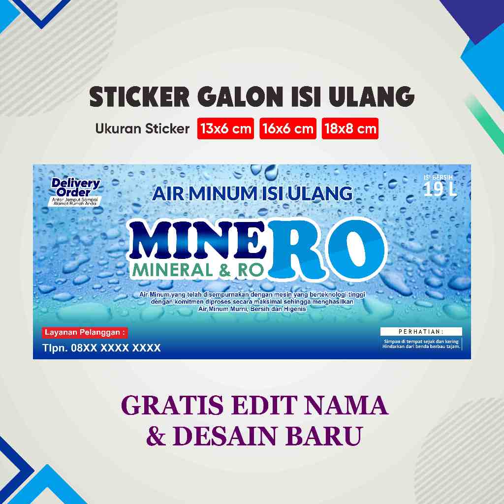 Jual Sticker Galon Untuk Depot Air Minum Isi Ulang - Sticker tempel ...
