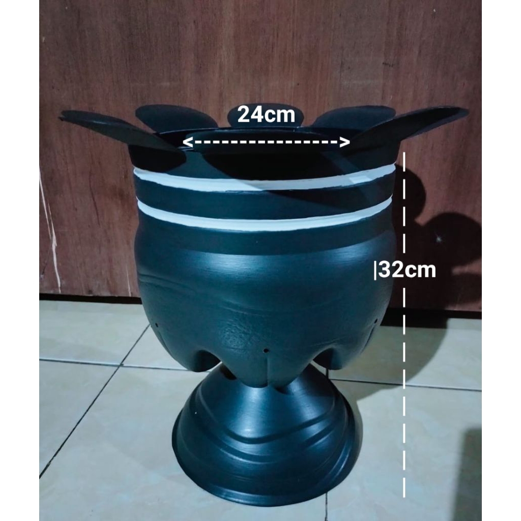 Jual promo 3 pcs pot bunga uk(T-32cm L-24cm) kerajinan tangan anti ...