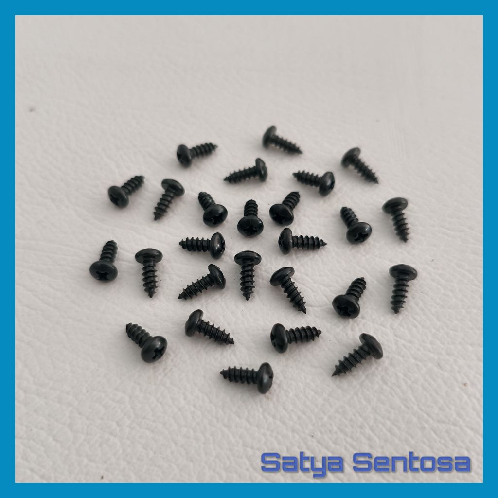 Jual Sekrup Hitam 4 x 5/16" PH Sekrup Tapping Screw Kepala Bulat (100 ...