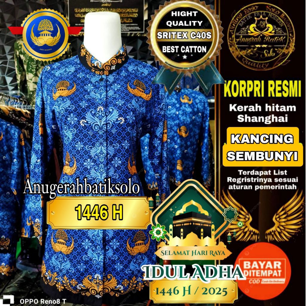 Jual Baju Korpri Resmi 2025 Pria dan wanita Resmi SRITEX GRADE A Motif terbaru lapis furing ...