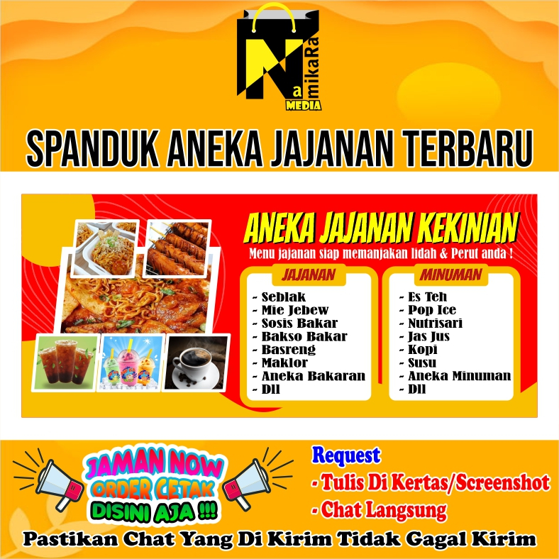 Jual Spanduk banner Aneka Jajanan makanan dan minuman terbaru bisa ...