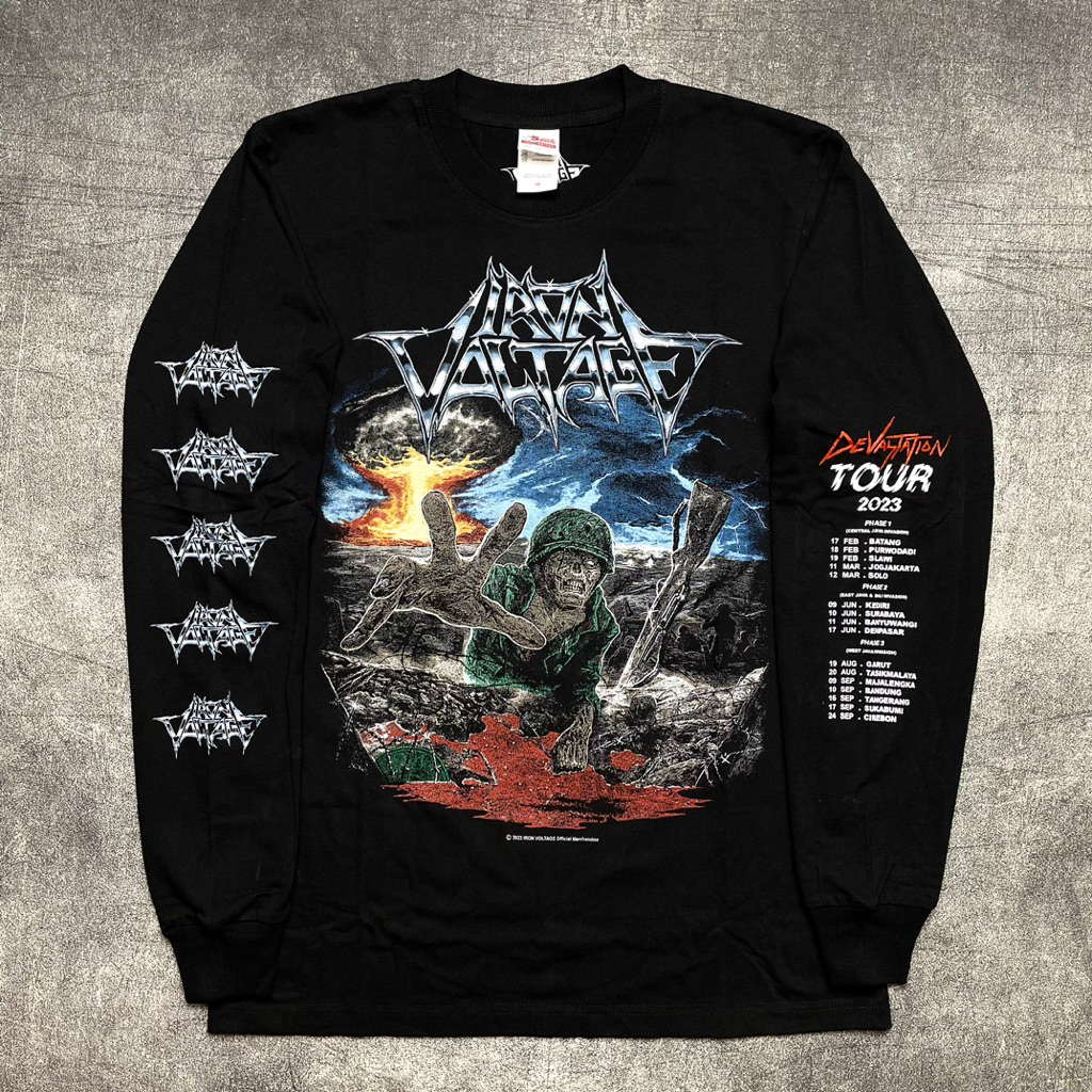 Jual Long Sleeve IRON VOLTAGE - DEVASTATION TOUR 2023 Official Merchandise | Shopee Indonesia