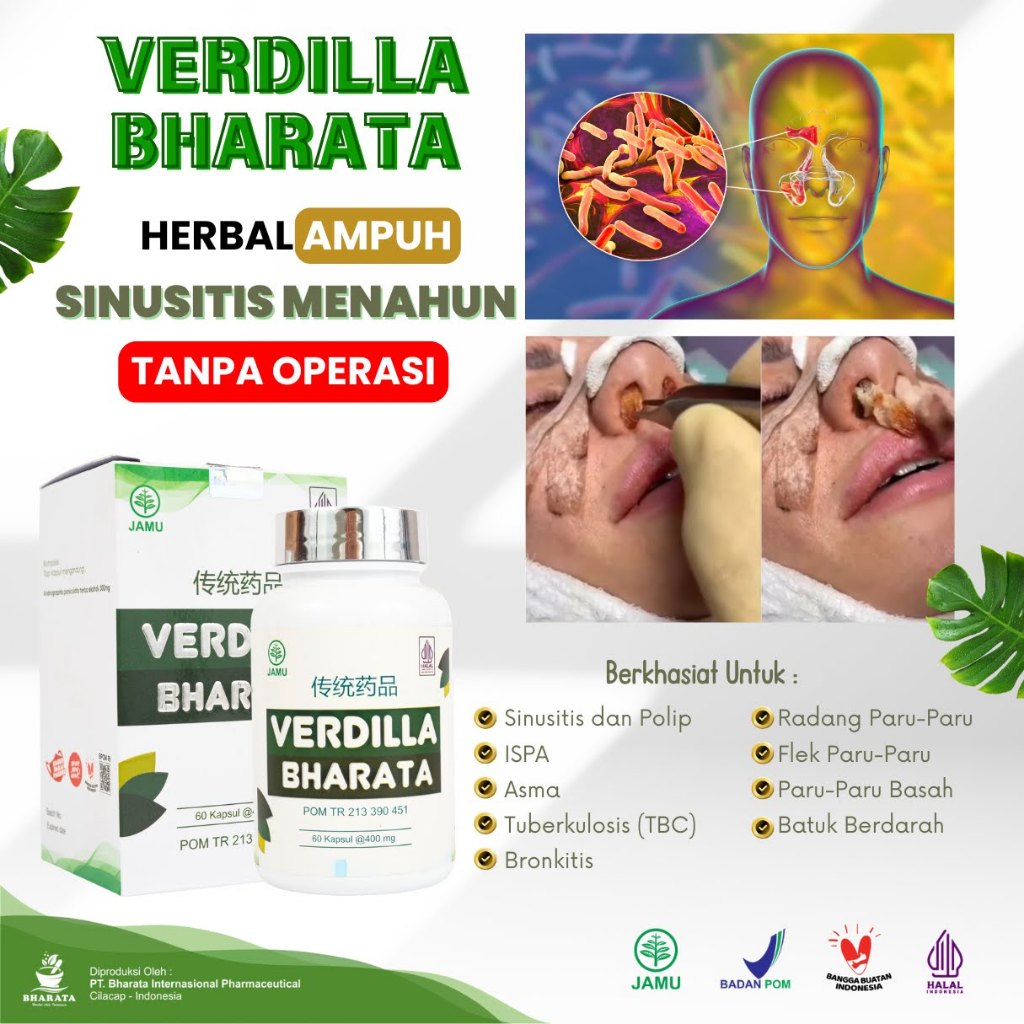 Jual Verdilla Bharata Obat Herbal Sinusitis | Polip Hidung | Paru Paru ...