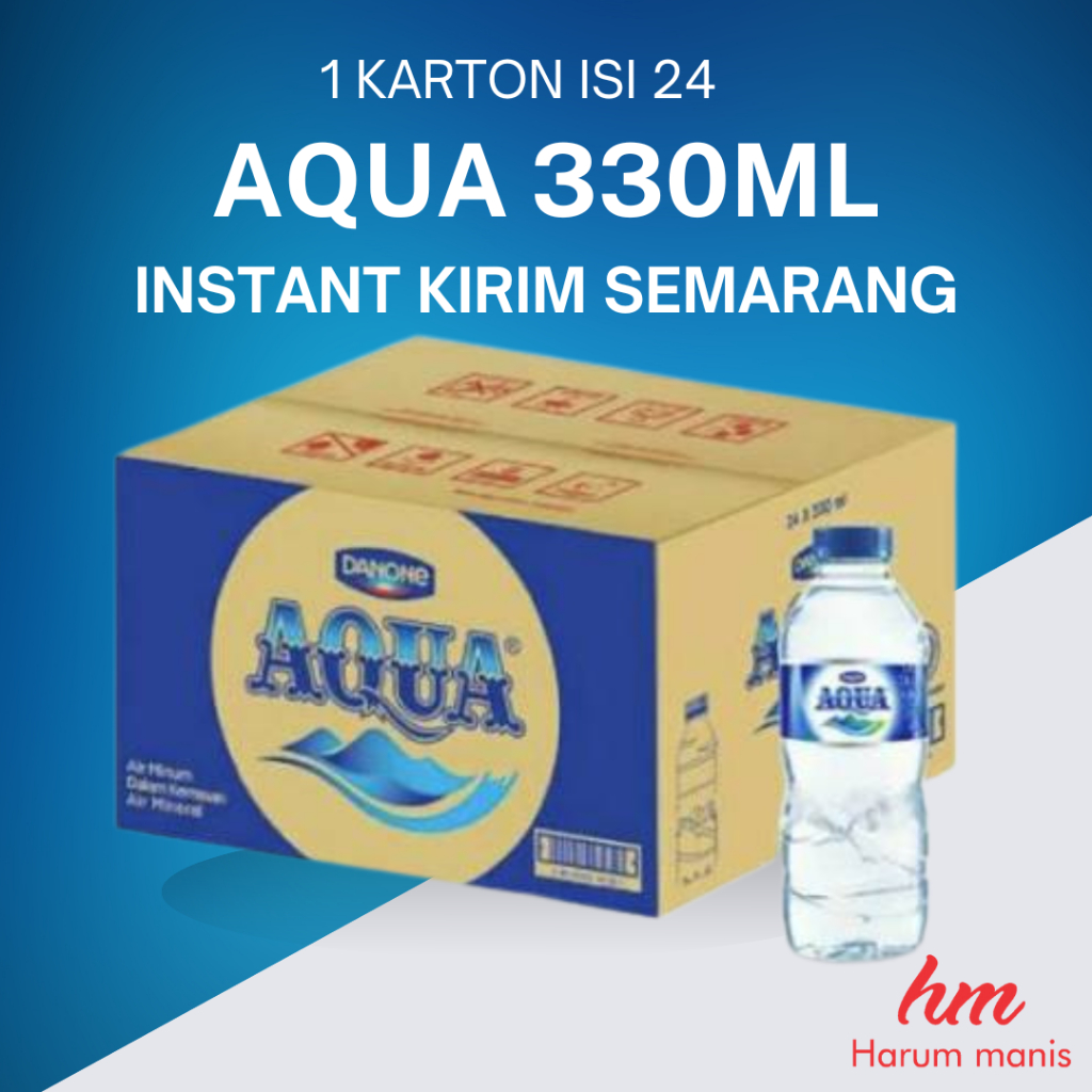 Jual Aqua Air Mineral Botol kecil 330ml isi 24 Kirim Instant Semarang | Shopee Indonesia