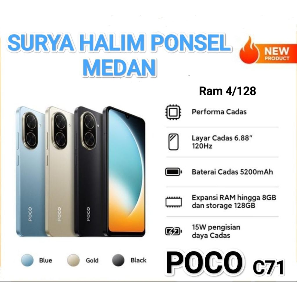 Jual XIAOMI POCO C71 4+4/128 GB & C75 GARANSI RESMI | Shopee Indonesia