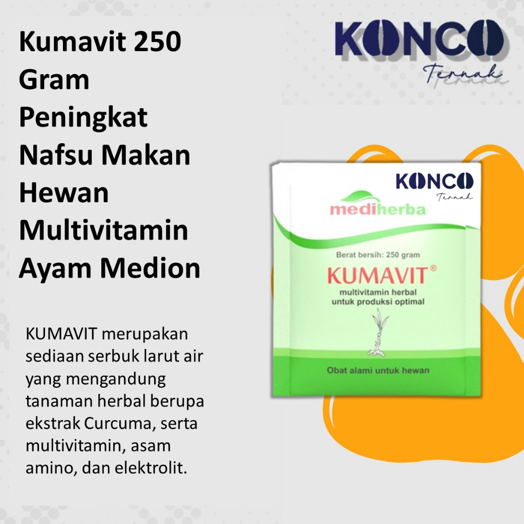 Jual Kumavit 250 Gram Peningkat Nafsu Makan Hewan Multivitamin Ayam ...