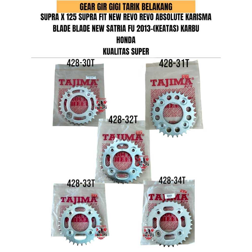 Jual GEAR GIR GIGI TARIK BELAKANG 428-30T 31T 32T 33T 34T 35T SUPRA X 125 SUPRA FIT NEW REVO ...