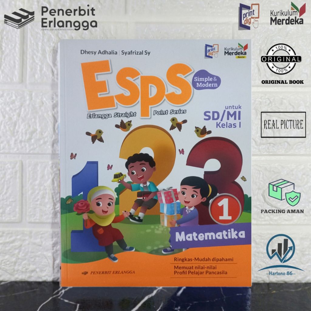 Jual Buku ESPS Matematika revisi Erlangga SD/MI kelas 1 kurikulum merdeka | Shopee Indonesia