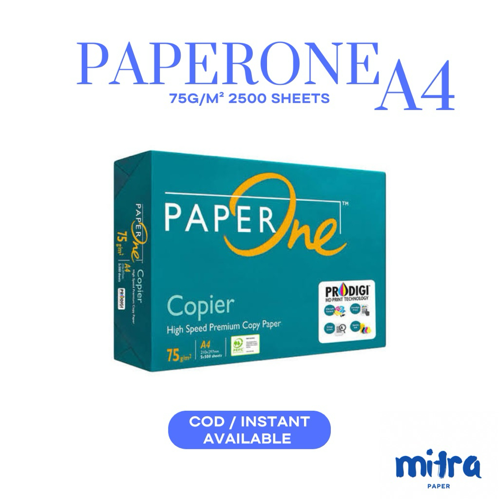 Jual Paper one A4 75gsm karton paperone HVS 5 RIM/karton, 1 karton 2500 sheets | Shopee Indonesia